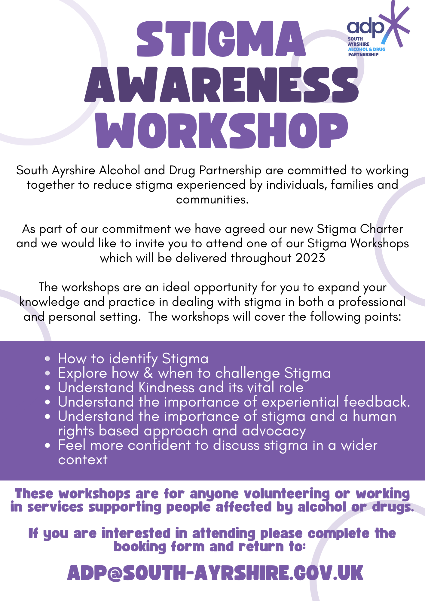 Adp Stigma Awareness Training Flyer Troon Community Council